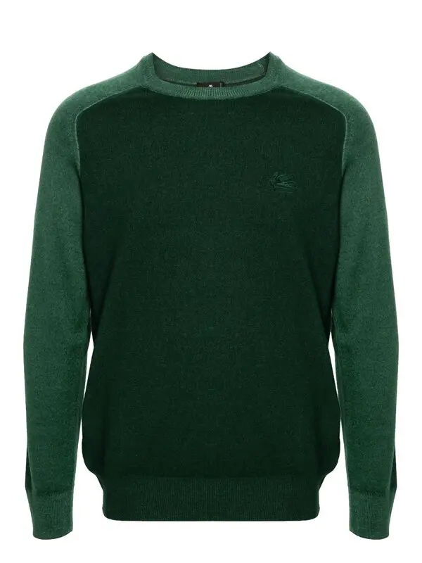 Etro Logo-embroidered Sweater - Green