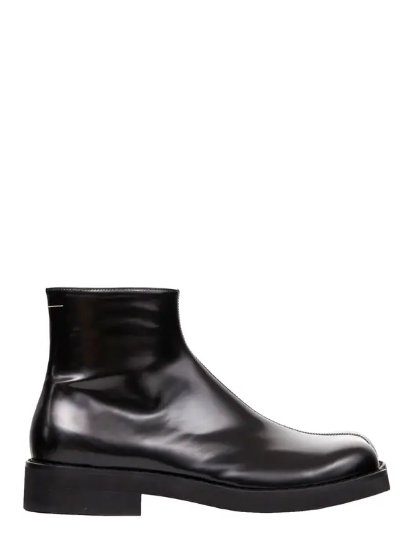 MAISON MARGIELA Trunk Leather Ankle Boots - Black