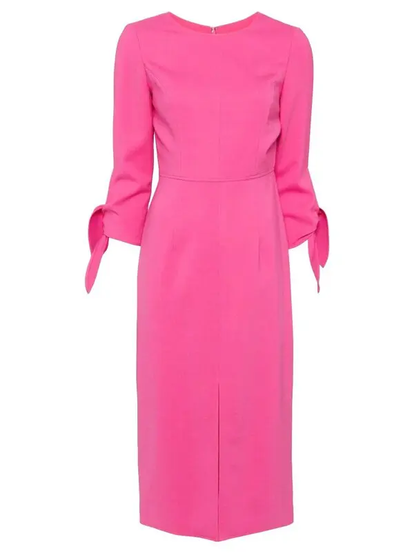 Carolina Herrera Tied-cuffs Midi Dress - Pink