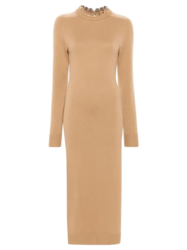 Rabanne Chain-embellished Knit Dress - Neutrals