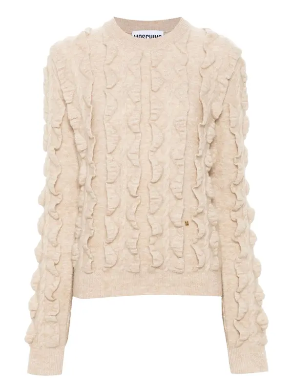Moschino Plaque Sweater - Neutrals