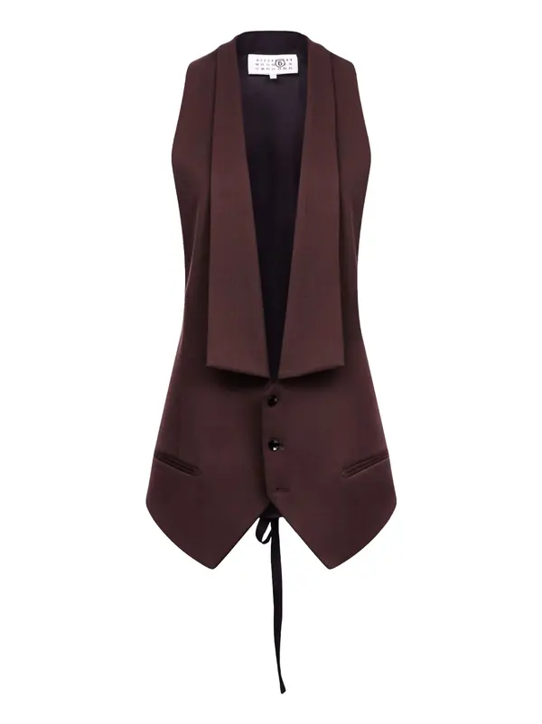 MAISON MARGIELA Panelled Belted Waistcoat - Brown