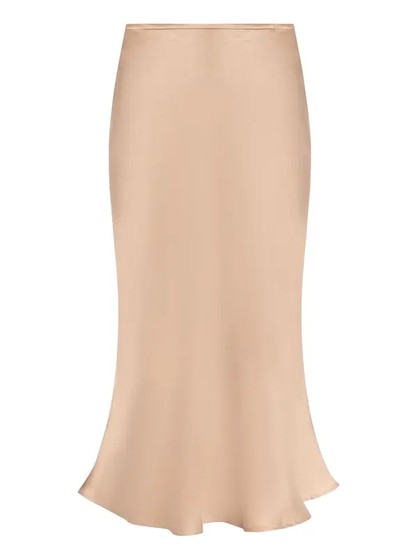 Blumarine Bias-cut Silk Skirt - Neutrals