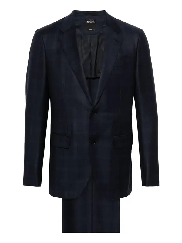 Zegna Checked Suit - Blue