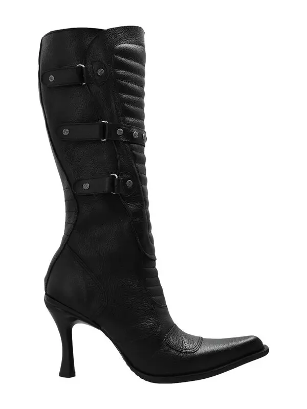 Vetements Studded Leather Boots - Black