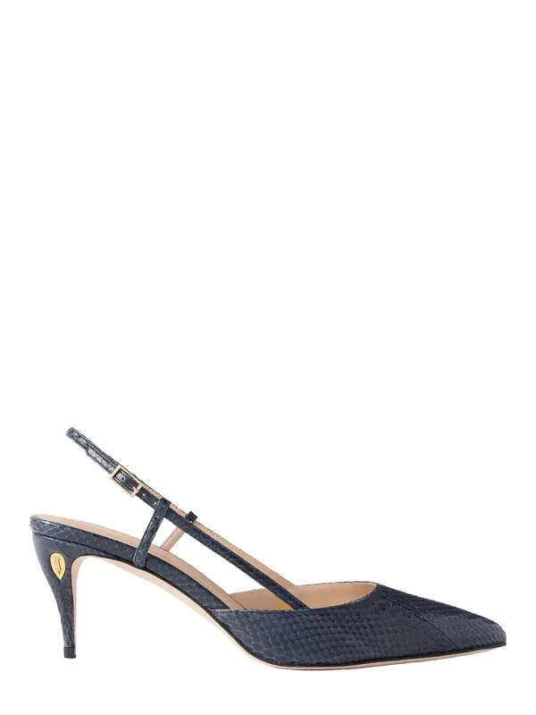 Jennifer Chamandi Mario 65 Elaphe Slingback Pumps - Blue