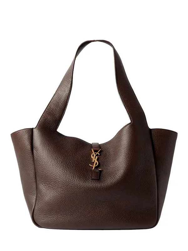 Saint Laurent Le 5 À 7 Bea Textured-leather Tote - Brown