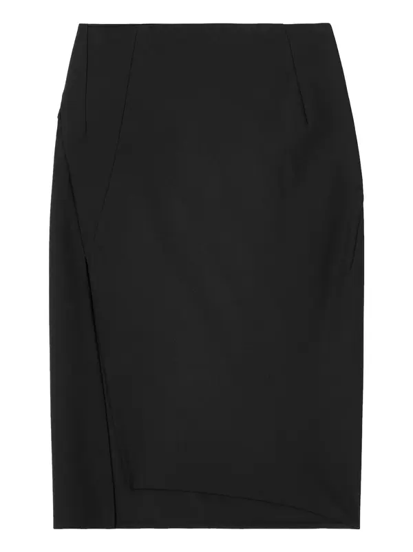 Versace Wool-blend Midi Skirt - Black