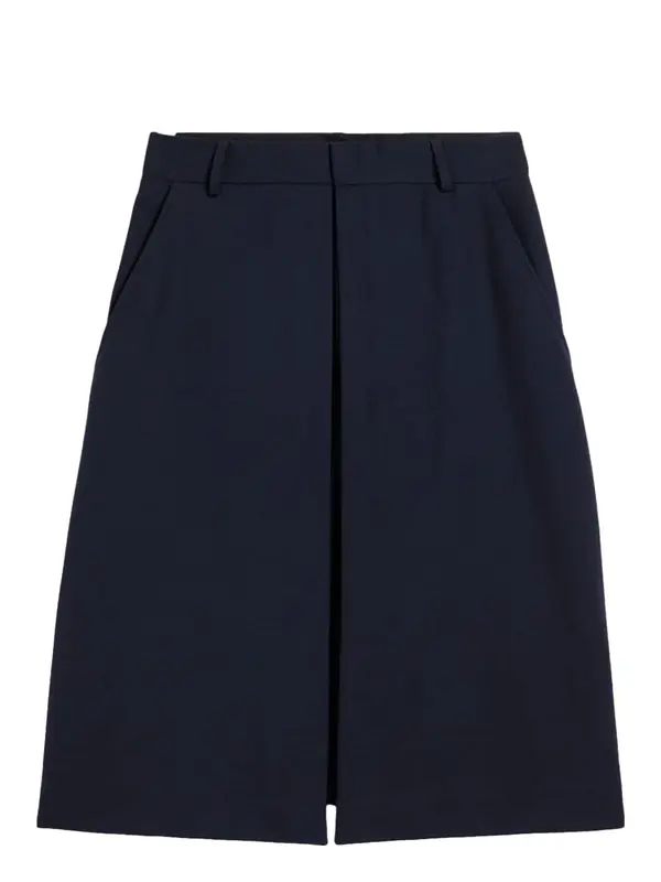 Ami Wide-leg Panelled Shorts - Blue