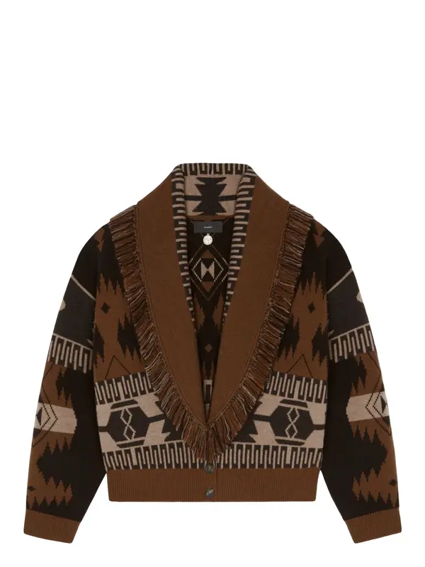 Alanui Patterned Jacquard Cardigan - Brown
