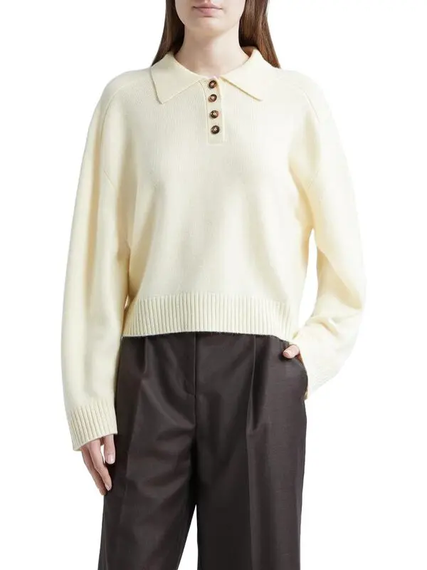 Loulou De Saison Homere Cashmere Polo Sweater - Butter