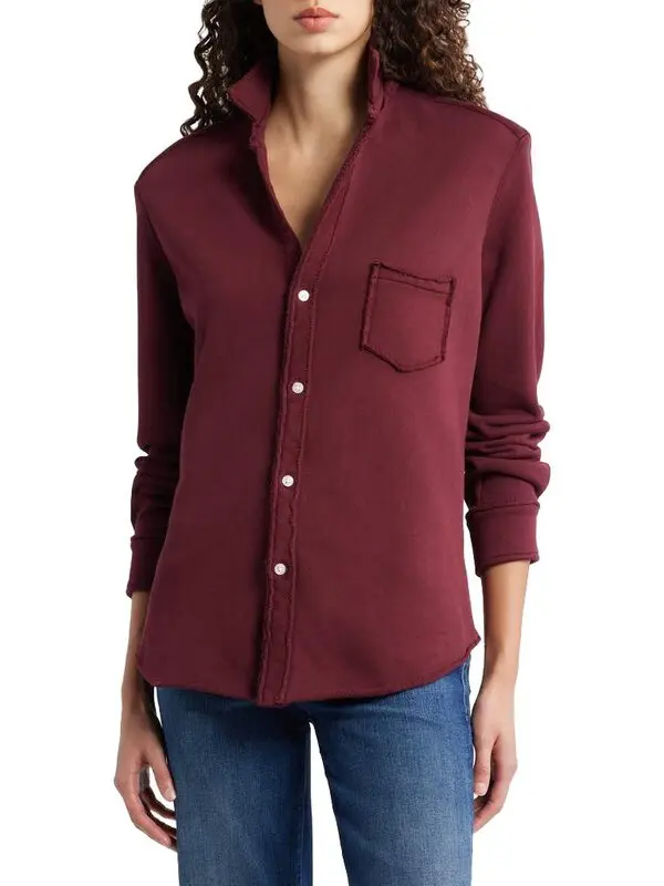 Frank & Eileen Eileen Relaxed Terry Button-up Shirt - Currant