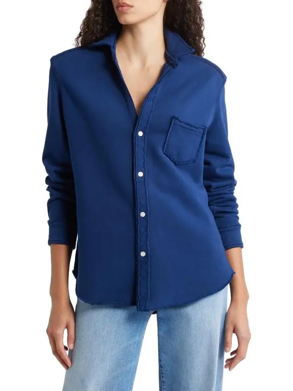 Frank & Eileen Eileen Relaxed Terry Button-up Shirt - Tide