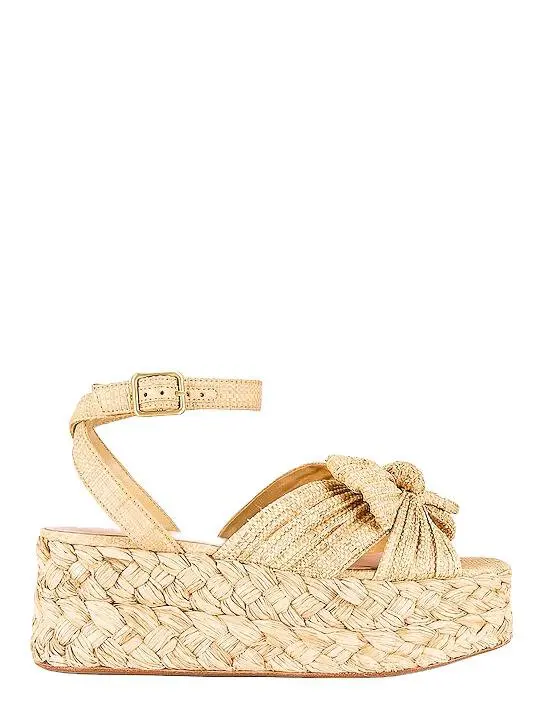 LOEFFLER RANDALL Gaby Espadrille Platform Wedge - Neutral