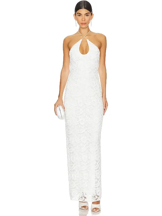 LOVERS AND FRIENDS Eloise Embellished Maxi Dress - White