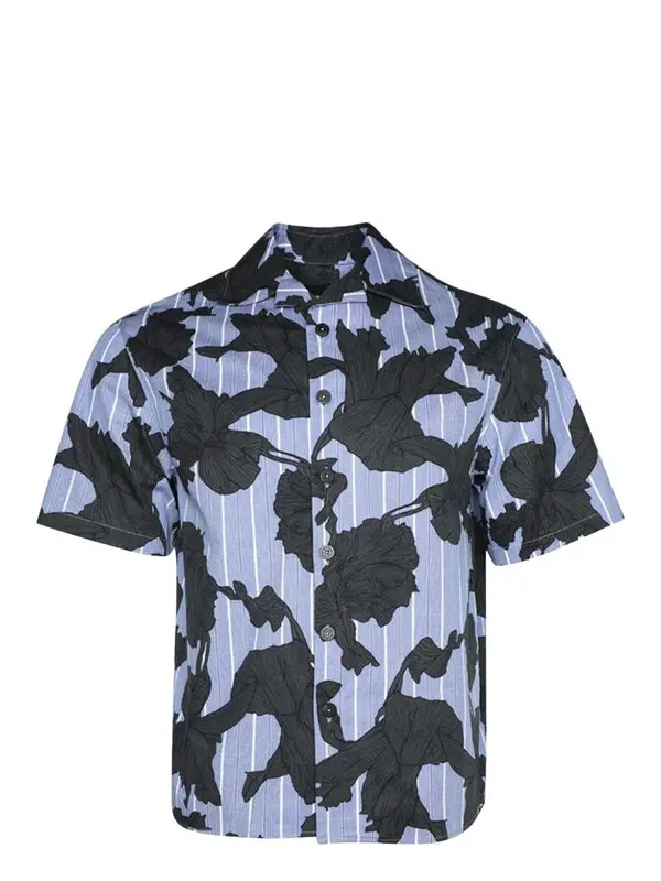 Neil Barrett Bold Flowers-print Shirt - Blue