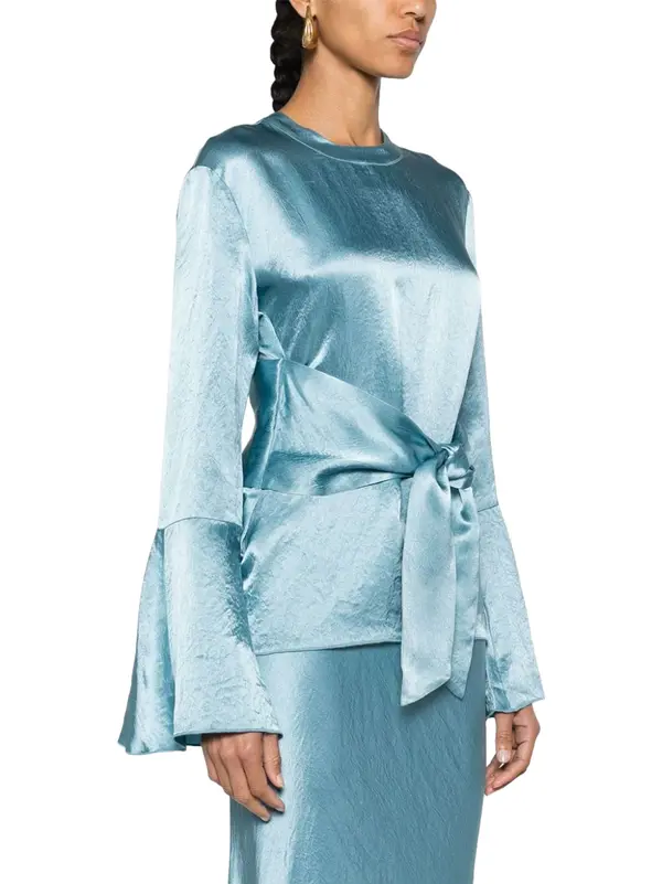 Nanushka Ilon Belted Blouse - Blue