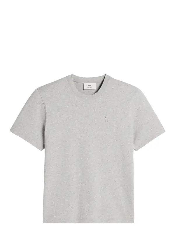 Ami Embroidered Logo T-shirt - Grey