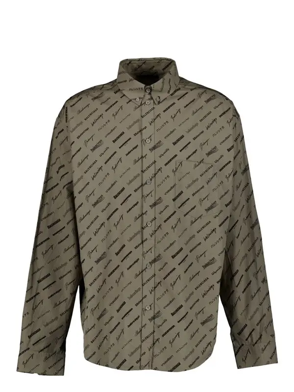 Balenciaga Logo-print Shirt - Neutrals