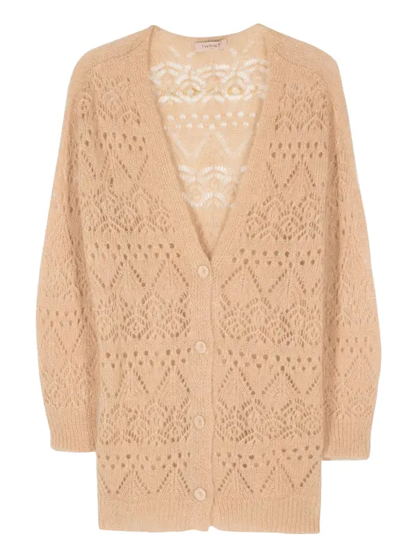 TWINSET Open-knit Cardigan - Neutrals