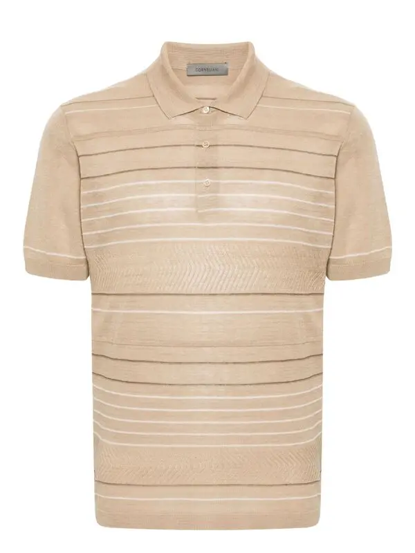Corneliani Striped Polo Shirt - Neutrals