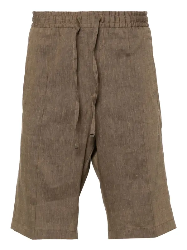 Corneliani Slub-texture Shorts - Brown