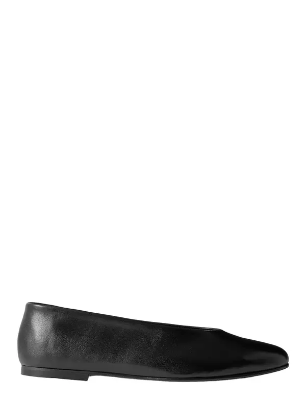 Tove Darcy Leather Ballerina Flats - Black