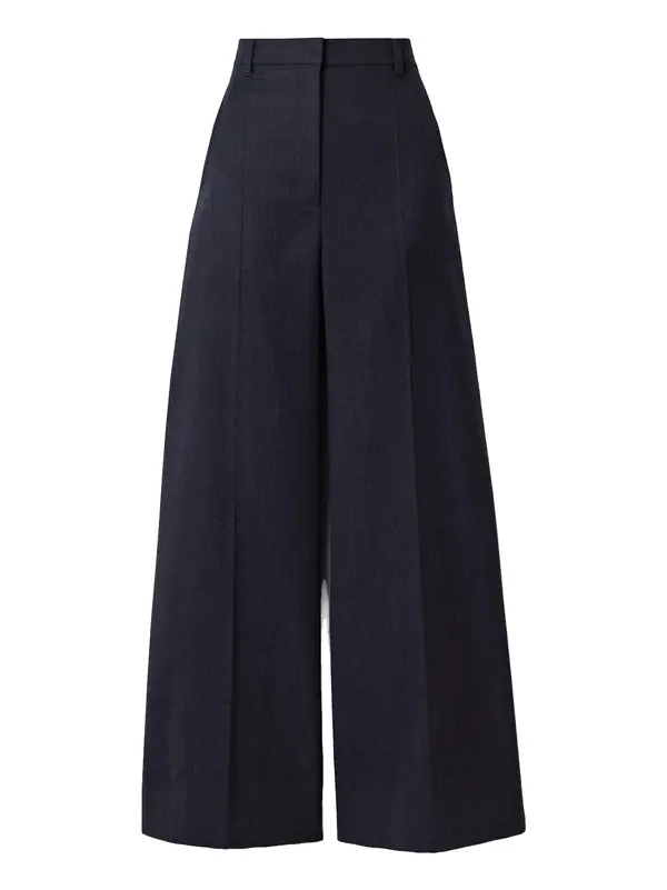 Stella McCartney Pleated Wool-twill Wide-leg Pants - Blue