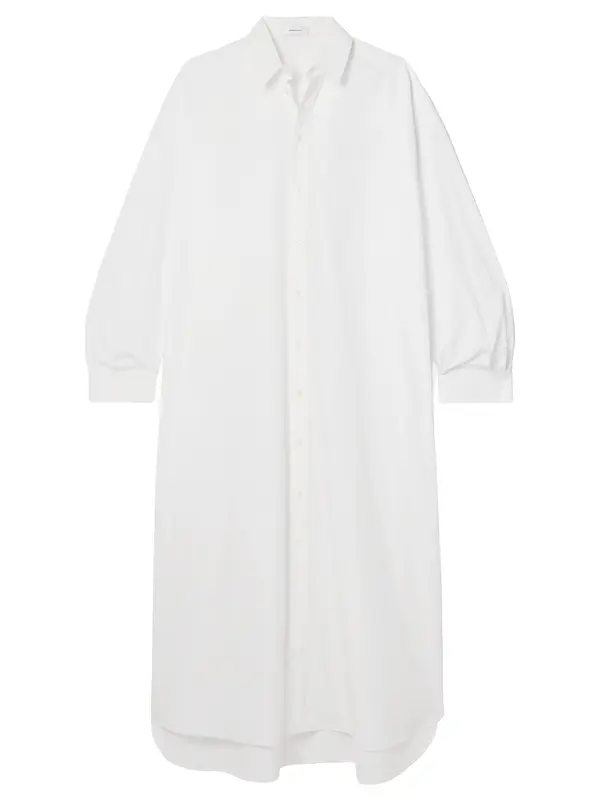 Wardrobe.NYC Oversized Cotton-poplin Maxi Shirt Dress - White