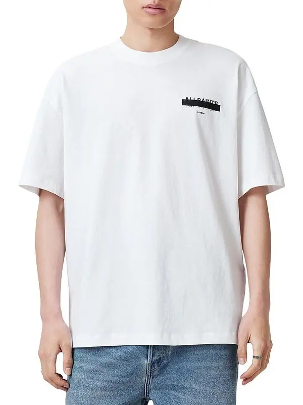 ALLSAINTS Redact Graphic Logo Tee - Ashen White