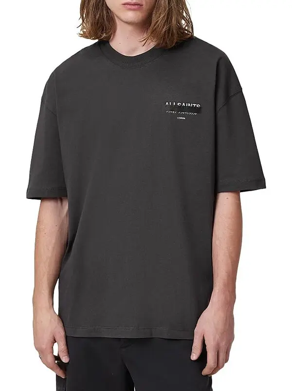 ALLSAINTS Redact Graphic Logo Tee - Washed Black