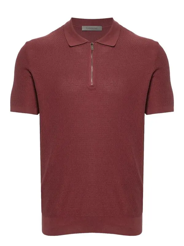 Corneliani Patterned-jacquard Polo Shirt - Red