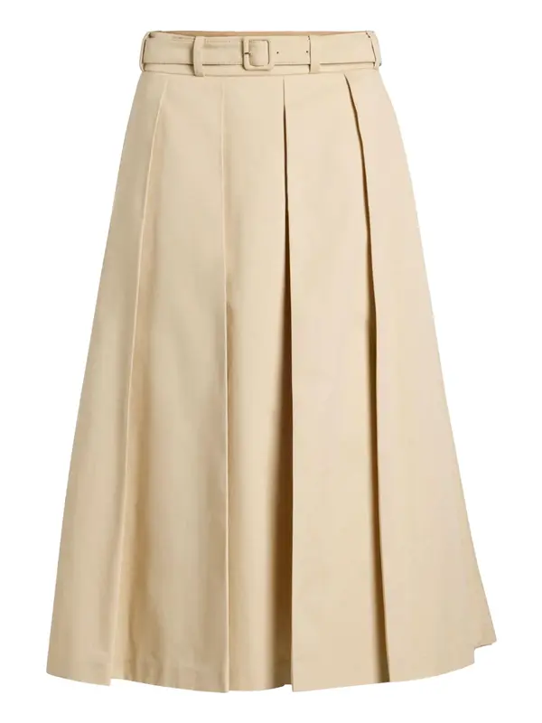 Patou Pleated Midi Skirt - Neutrals