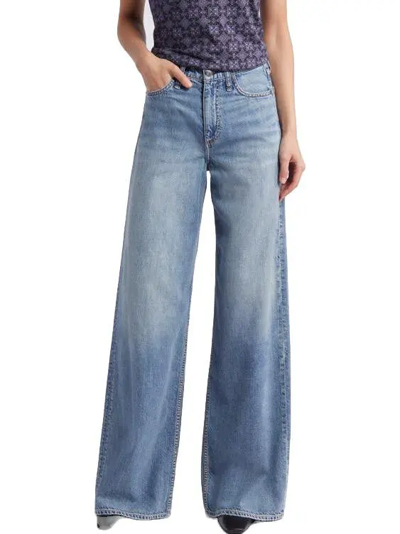 Rag & Bone Sofie Featherweight Wide Leg Jeans - Beverly