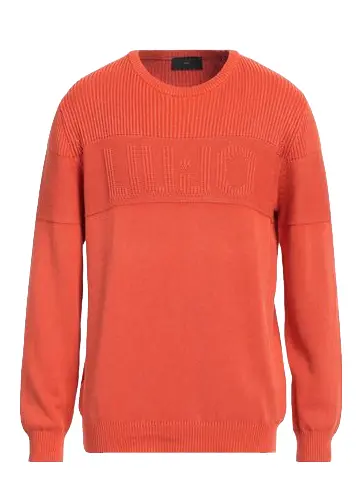 LIU •JO MAN Cotton Crewneck Sweater - Orange