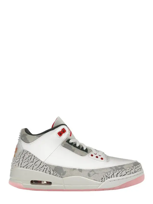 JORDAN 3 Retro Wings Off Sneakers - White/fire Red/off White
