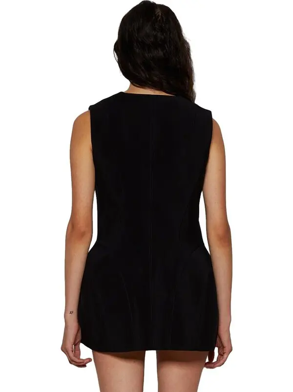 MUGLER Corseted Pierced Vest - Black