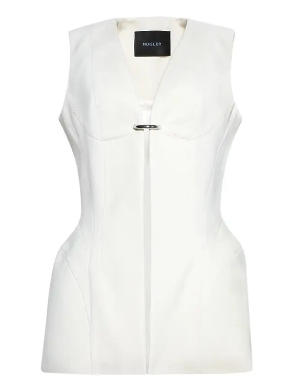 MUGLER Corseted Pierced Vest - Off-white