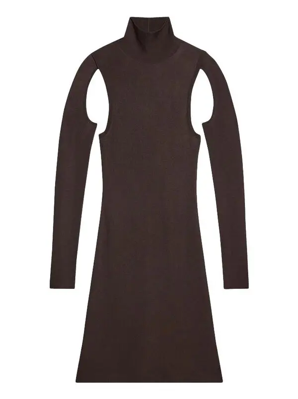 Helmut Lang Air Cut-out Turtleneck Dress - Espresso