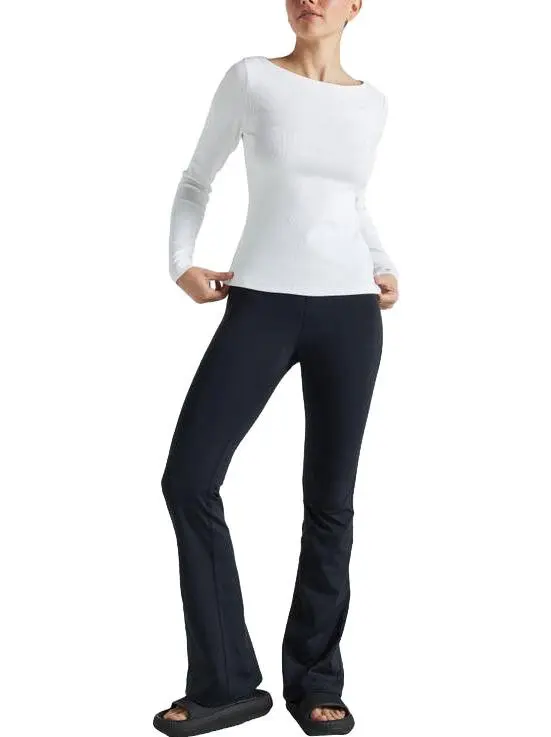 LOSANO Serene Rib Long Sleeve Top - Snow