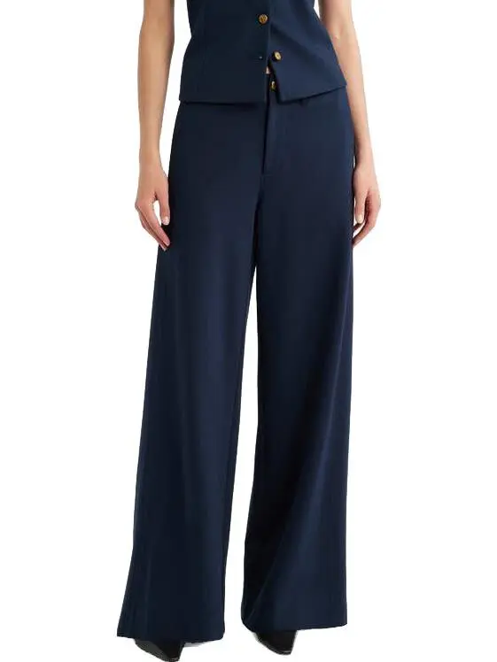 Rag & Bone Sofie High Waist Wide Leg Ponte Knit Trousers - Sal