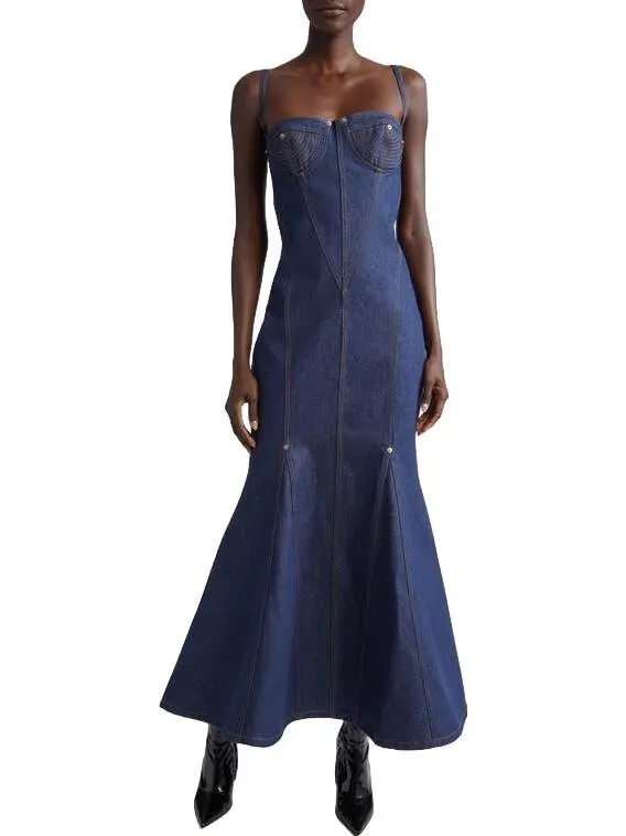 JEAN PAUL GAULTIER Denim Mermaid Maxi Dress - Indigo