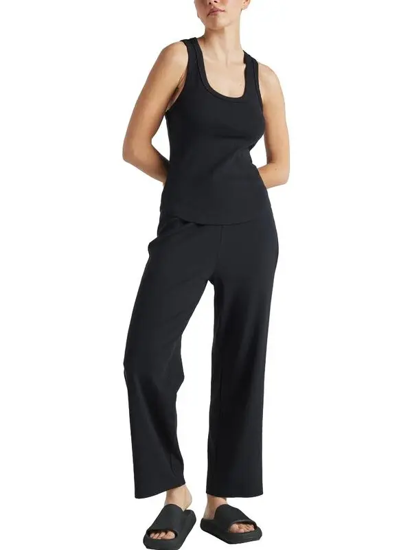 LOSANO Serene Rib Relaxed Pant - Black