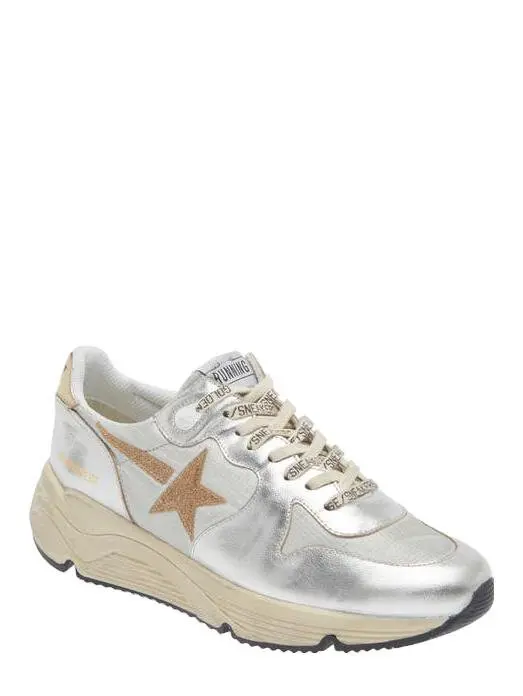 GOLDEN GOOSE Running Sole Sneaker - Silver/gold