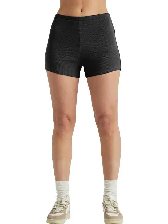 LOSANO Serene Rib High-waisted Shorts - Black