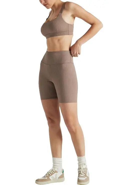LOSANO Renew Rib Biker Short - Pine Bark