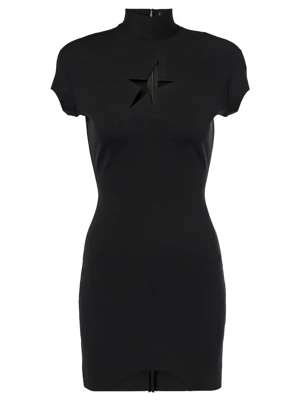 MUGLER Star Cutout Mini Dress - Black