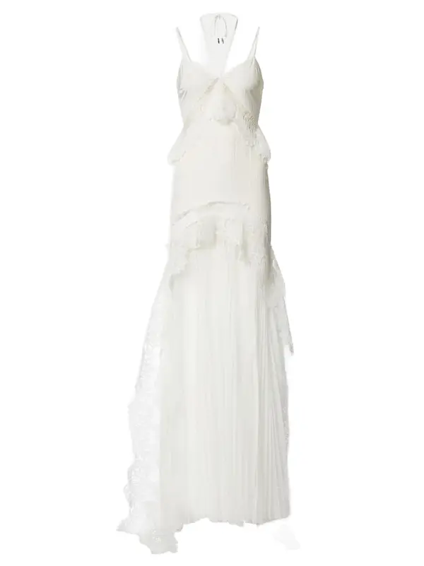 David Koma Bridal Lace-trimmed Gown - White