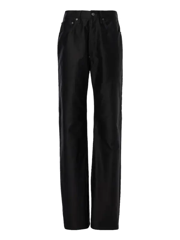 MAISON MARGIELA Coated High-rise Wide-leg Jeans - Black