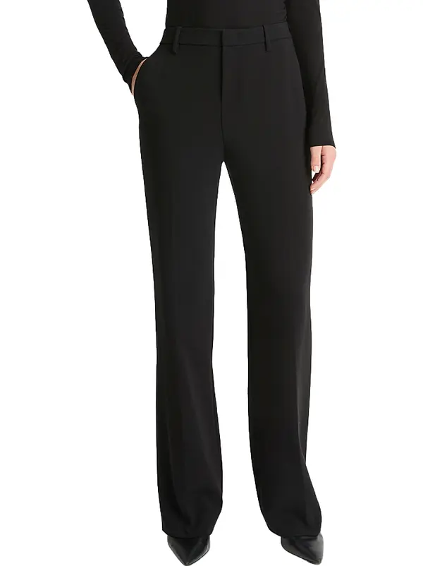 Vince High Rise Flare Leg Trousers - Black